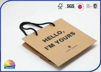 China 4C Customized Size Logo Kraft Paper Bags With Nylon Handle for sale