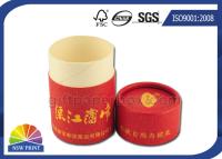 China Red Round Cylinder Paper Packaging Tube With Gold Hot Stamping SGS Approval for sale