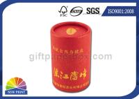 China Red Round Cylinder Paper Packaging Tube With Gold Hot Stamping SGS Approval for sale