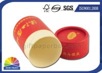 China Red Round Cylinder Paper Packaging Tube With Gold Hot Stamping SGS Approval for sale
