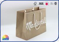 China Matte White Logo Kraft Paper Bag Silk Screen Print Large Bag for Apparel with Rope for sale