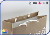 China Matte White Logo Kraft Paper Bag Silk Screen Print Large Bag for Apparel with Rope for sale