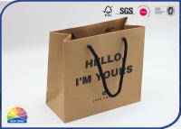 China Brown Hello Kraft Paper Bags for Retailer Shopping Store with Cotton Rope for sale