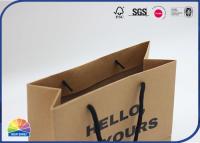 China Brown Hello Kraft Paper Bags for Retailer Shopping Store with Cotton Rope for sale