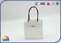 China 4c Printed Customized Logo White Kraft Paper Shopping Bag With Paper Handle for sale