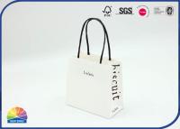 China 4c Printed Customized Logo White Kraft Paper Shopping Bag With Paper Handle for sale