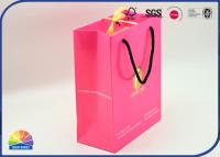 China 350g Coated Paper Shopping Paper Gift Bags Customized Logo With Nylon Handle for sale