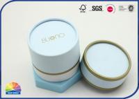 China Blue Customized Small Paper Gift Tube Designed Logo Matte Lamination for sale