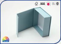 China small Blue Customized Paper Hinged Lid Gift Box Designed Matte Lamination for sale