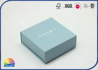 China small Blue Customized Paper Hinged Lid Gift Box Designed Matte Lamination for sale