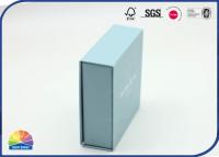China small Blue Customized Paper Hinged Lid Gift Box Designed Matte Lamination for sale