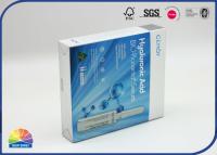 China Auto Bottom Lock Folding Carton Box Silver Paper Debossing Logo For Ampoules Packing for sale