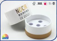 China White Customized 4c Printed Coated Paper Packaging Tube Silver Hot Stamping for sale