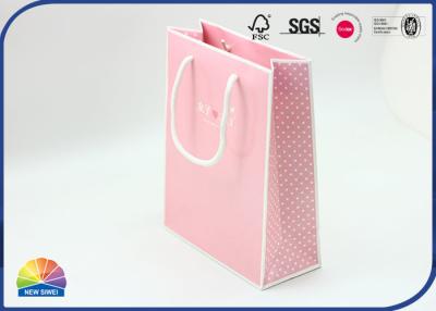 China Pink Eco Friendly Customized Size Paper Gift Bag Wiht Nylon Handle for sale