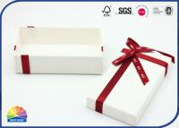 China Wood-like Grain on Paper Gift Box Both Sides Stick Paper with Red Ribbon Bowknot for sale