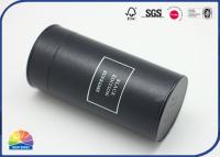 China Hot Silver Stamping Composite Paper Tube With Leather Surface Stainless Steel End 50ml for sale