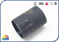 China Dark Gold Pattern Composite Paper Tube With Tactile Paper Surface Plastic End for sale