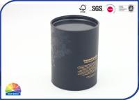 China Dark Gold Pattern Composite Paper Tube With Tactile Paper Surface Plastic End for sale