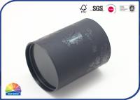 China Dark Gold Pattern Composite Paper Tube With Tactile Paper Surface Plastic End for sale
