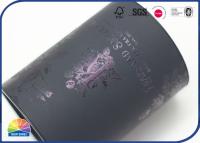 China Dark Gold Pattern Composite Paper Tube With Tactile Paper Surface Plastic End for sale