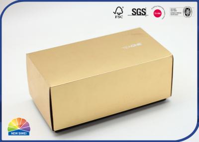 China Luxury Golden Paper Cardboard Corrugated Packaging Box With E Flutes for sale