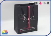 China Matte Black Paper Shopping Bags Cotton Ropes For Barber Shop Shampoo Packaging for sale