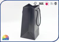 China Food Grade Medium Paper Gift Bag Matte Black For Beverage Packaging for sale