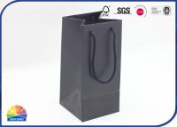 China Food Grade Medium Paper Gift Bag Matte Black For Beverage Packaging for sale