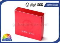 China Fancy Red Square Cosmetic Rigid Paper Cardboard Gift Box With Plastic Inner Tray for sale