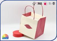 China Cube Shaped White Paper Present Bags With Handles Cookie Box Package for sale