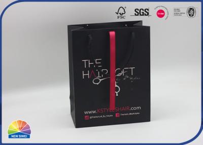 China Black Custom Size Luxury Printed Logo Paper Gift Bag With Handle for sale
