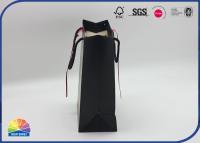 China Black Custom Size Luxury Printed Logo Paper Gift Bag With Handle for sale