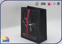 China Black Custom Size Luxury Printed Logo Paper Gift Bag With Handle for sale