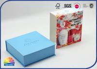 China Blue Rigid Hinged Lid Gift Box For Suntan Set Packaging Debossing Logo for sale