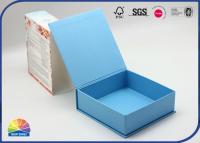 China Blue Rigid Hinged Lid Gift Box For Suntan Set Packaging Debossing Logo for sale