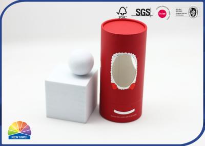 China Cosmetic Brush Package Custom Cylindrical Box PET Film Windows for sale
