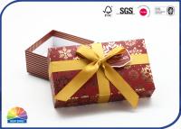 China Red Paper Box Gold Stamping Festival Gift Package Stick Ribbon Bownot for sale