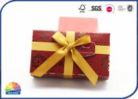 China Red Paper Box Gold Stamping Festival Gift Package Stick Ribbon Bownot for sale