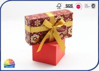 China Red Paper Box Gold Stamping Festival Gift Package Stick Ribbon Bownot for sale
