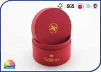 China Red Color 120gsm Specilaty Paper Cylinder Tube Packaging Gold Stamping Logo for sale