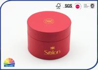 China Red Color 120gsm Specilaty Paper Cylinder Tube Packaging Gold Stamping Logo for sale