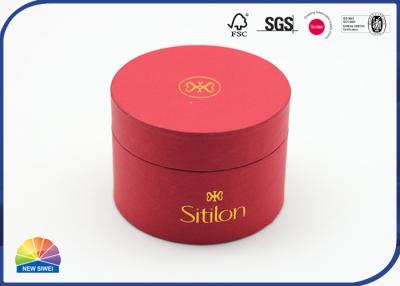 China Red Color 120gsm Specilaty Paper Cylinder Tube Packaging Gold Stamping Logo for sale