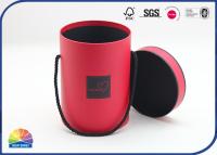 China Festival Preserved Flower Package Round Paper Packaging Tube Box With Handle for sale