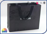 China Black Kraft Paper Shopping Stand Up Bag White Logo Glossy UV Design for sale