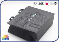 China Black Kraft Paper Shopping Stand Up Bag White Logo Glossy UV Design for sale