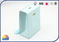 China Pantone Color Blue Paper Packaging Bag Matte Lamination With Ribbon for sale