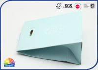 China Pantone Color Blue Paper Packaging Bag Matte Lamination With Ribbon for sale