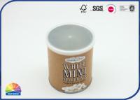 China Rolled Edge Packaging Composite Paper Tube Metal Tin Cylinder With Insert Plastic Lid for sale