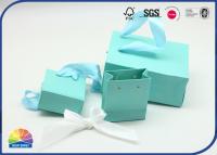 China Patone Color Paper Gift Bag Matte Lamination With Blue Silk Handle for sale