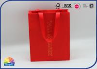 China Red Color Luxury Paper Gift Bag Matte Lamination Gold Hot Stamping With Handle for sale